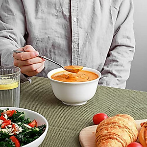 DOWAN 37 OZ Ceramic Soup Bowls & Cereal Bowls - White Bowls Set of 4 for Kitchen - Serving Bowls for Cereal, Soup, Oatmeal, Rice, Pasta, Salad, Fruit - Dishwasher & Microwave Safe