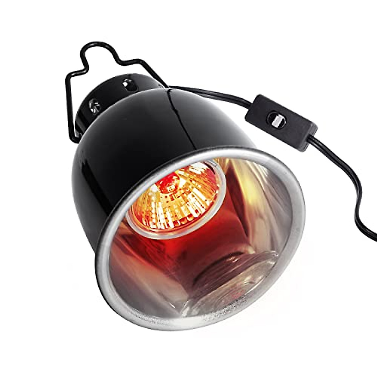 OIIBO Mini Reptile Heat Lamp, 40W Infrared Heat Spot Lamps with 4 Inch Deep Dome Reptile Light Fixture, Red Heat Light for Bearded Dragon Snake Reptiles Amphibians Small Animals