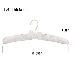 Tosnail 12 Pack Satin Padded Hangers Foam Padded Hangers Dress Hangers - Ivory