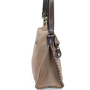 Chala Charming Crossbody Bag with Zipper Flap Top and Metal Chain - Light Brown - Chala Fox