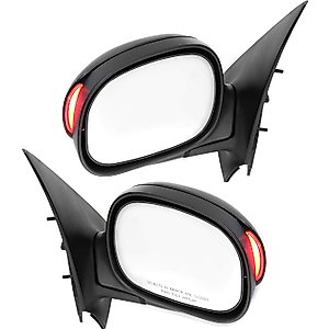 Kool-Vue Mirror Set of 2 Compatible with 2001-2003 Ford F-150 Crew Cab, Driver and Passenger Side In-housing Signal Light, Paintable, Power, Contour Style
