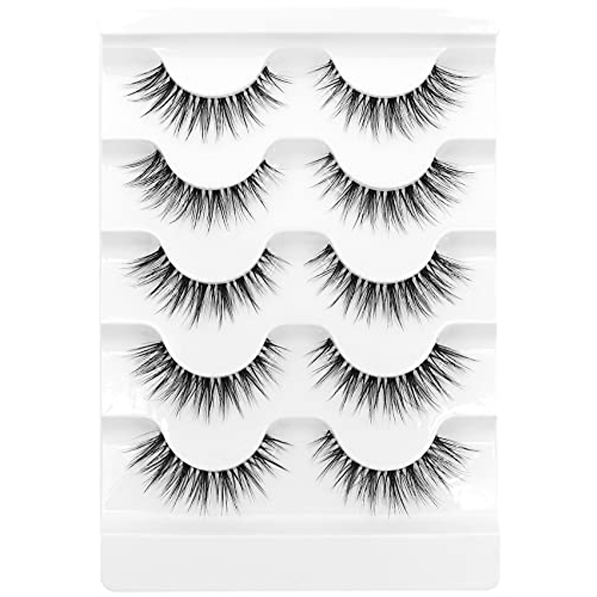 Veleasha Lashes 5D Faux Mink Lashes 100% Handmade Luxurious Fake Eyelashes Lightweight Fluffy False Eyelashes 5 Pairs Pack (G2)