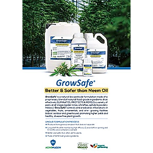 AgroMagen, GrowSafe Bio-Pesticide, Organic Natural Miticide, Fungicide and Insecticide, (1) 8.5 fl.oz.)