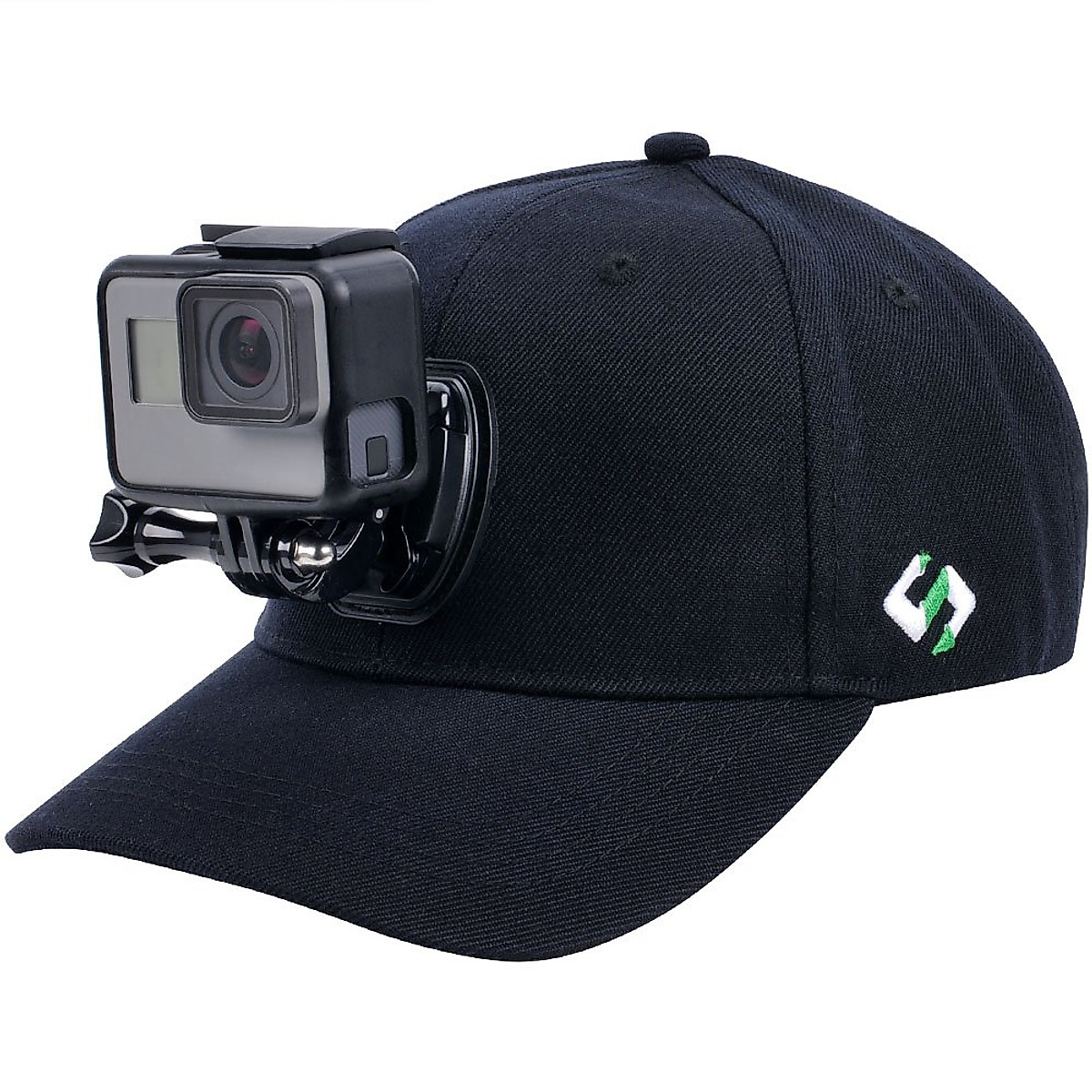 Smatree Baseball Hat with Quick Release Buckle Mount Compatible for G*Pro 13/12/11/10/9/8/7/6/5/4/3 Plus/3/2/1/DJI OSMO Action 4/3/2 Cameras, Wool Material (L 58-60cm) Black