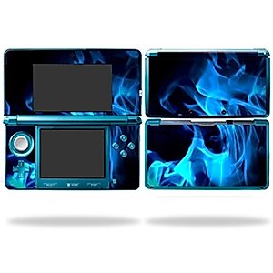 MightySkins Skin Compatible with Nintendo 3DS wrap Sticker Skins Blue Flames