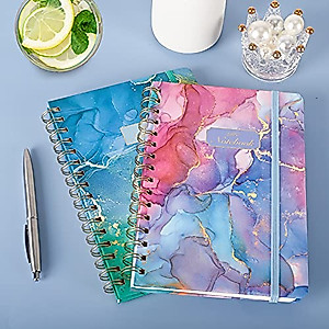 EOOUT 3 Pack A5 Spiral Notebook, Hardcover Spiral Journal, 5.5"x8.3", 80 Sheets College Ruled, for School Office Home Gifts
