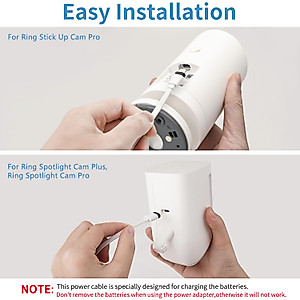 25ft/7.5m Weatherproof Charger Cable for Ring Spotlight Cam Plus/Pro(Battery), Ring Stick Up Cam Pro(Battery), with Power Adapter Continuously Charging Your Ring Camera