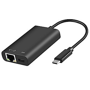 Unknown USB C to Ethernet Adapter with Fast 60W Charging, Compatible with Windows, Mac, Chrome OS