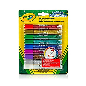 Crayola Washable Glitter Glue - Assorted Colours (Pack of 9) | Add Some Extra Sparkle to Your Arts & Crafts! | Ideal for Kids Aged 3+