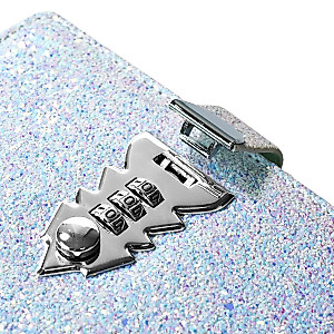 ARRLSDB Digital Password Journal Combination Lock Diary Locking A6 Refillable Leather Journal (White)