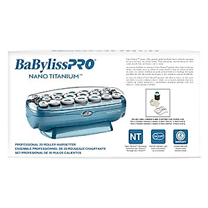 BaBylissPRO Nano Titanium Hot Rollers, 20 Count (Pack of 1)