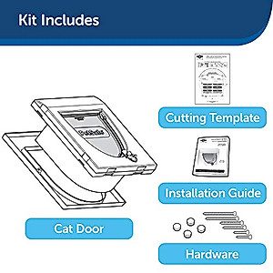 PetSafe Staywell 4 Way Locking Classic Cat Flap, Tunnel Included, Easy Install, Durable, Pet Door for Cats