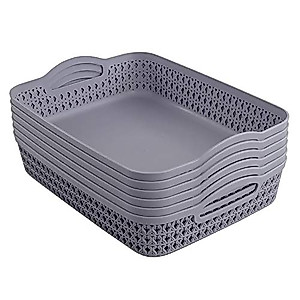 Ortodayes Plastic Basket Trays, Paper Storage Baskets Set of 6