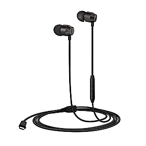 PALOVUE USB C Headphones Earbuds, in-Ear Type C Magnetic Earphones with Microphone Compatible for Samsung Galaxy S23 S22 S21 Ultra S20 FE Note 20 10 A53 A54, Google Pixel 7 6 5 4, One Plus, Black