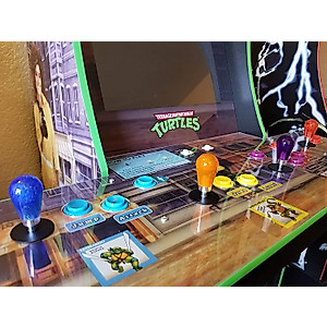 Set of 4 Transparent Joystick Bat Tops Translucent Clear Ball Top Handles for Arcade1up 4 Player Arcade Mod Blue/Orange/Purple/Red