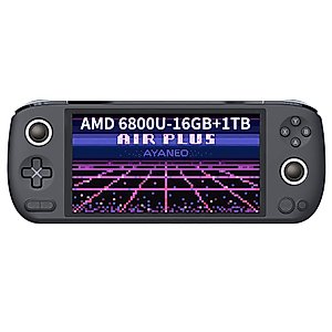 Zestioe AYANEO Air Plus (AMD R7-6800U)- 6 Inches Handheld PC Game Console Win 11 Laptop Touch Screen Video Game Console, CPU AMD Ryzen 7 6800U Processor Tablet PC (Black, 16GB+1TB)