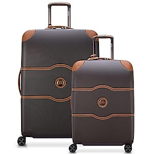 DELSEY PARIS Chatelet Air 2.0 Hardside Luggage with Spinner Wheels, Chocolate Brown, 2 Piece Set, (24/28)