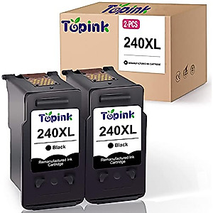 Topink Remanufactured Ink Cartridge Replacement for Canon PG-240XL 240 XL use with PIXMA TS5120 MG3620 MG3520 MG3522 MX532 MX452 MG3122 High Capacity Ink (2 BK)