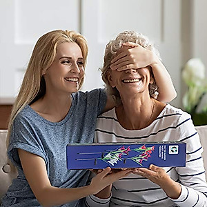 GIGALUMI Mother's Day Gifts, Solar Outdoor Flower Lights, 4 Pack Waterproof Solar Garden Light, Color-Changing Outdoor Light, Solar Lily Flower, Unique Gifts for Dear Mother from Daughter, Son