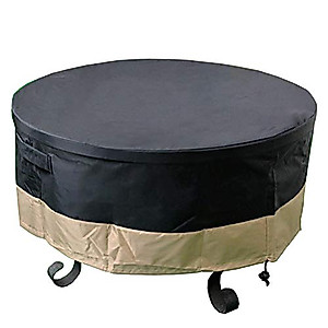 ProHome Direct 44 Inch Fire Pit Cover-Waterproof 600D Heavy Duty Round Patio Fire Bowl Cover, Weather Resistant Material,44" D X 18" H