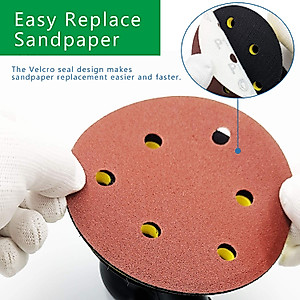 Air Random Orbital Sander, 5"6"Vacuum Air Sander, Dual Action Pneumatic Sander include5 inch 6 Inch Pads and sandpaper, Polisher for Car or Metal (Self-Vacuum)