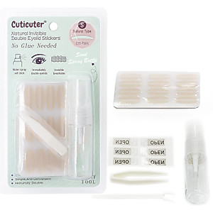 120Pieces Double Eyelid Tape, Invisible Lace Eyelid Lifter Strips, Natural Fiber Waterproof Eye Lid Contour Stickers for Droopy Lids, Hooded Eyes