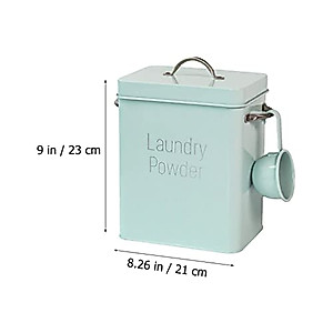 Cabilock Flour Holder Laundry Container Farmhouse Laundry Storage Tin Box Pet Food Container Rice Bucket Grain Dispenser with Scoop for Home Laundry Room Decor Pooper Scooper Metal