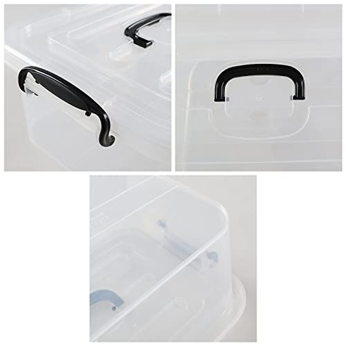 Buyitt 2-Pack Plastic Storage Box with Lid, 8 Quart Clear Storage Bin
