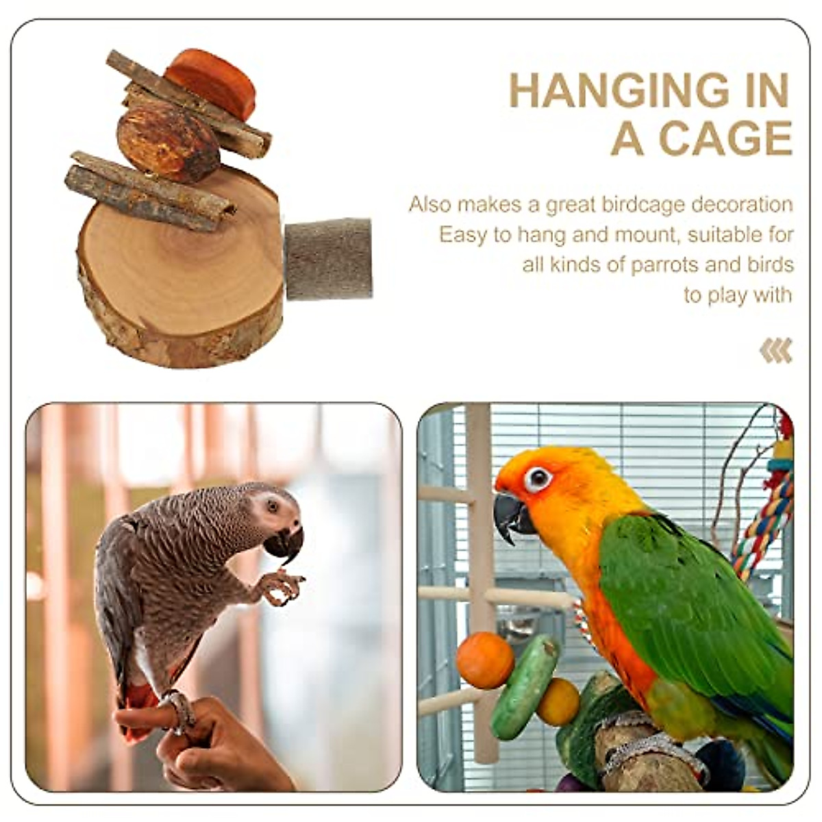 PATKAW Guinea Pig Natural Wooden Round Platform Bird Cage Branches Parrot Wooden Blocks Bird Nuts Toys for Budgie Conure Parrot Parakeet Cockatiel Lovebird Cage Accessories Rabbit Toys