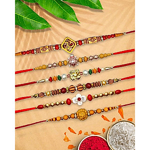 Tuelip Set of 12 Rakhi for Brother, Raksha Bandhan Handmade Bracelet for Bhaiya Bhabhi Rakhi Bracelet, Indian designer latest Rakhi for bhai Thread
