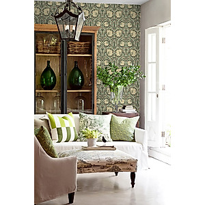 NextWall Pimpernel Floral Peel and Stick Wallpaper (Gardenia & Sage)