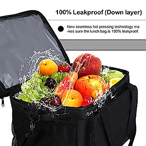 Camping Cooler 45-Can Dual Compartment Large Leakproof Cooler Bag, Large Lunch Cooler Bag, Portable Travel Cooler Double Layer for Picnic, Beach,Grocery Shopping,Camping,Kayaking,Road Trips（Black）