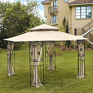 Garden Winds Colonial Estates/Mika Ridge/River Delta Gazebo Replacement Canopy Top Cover - RipLock 350