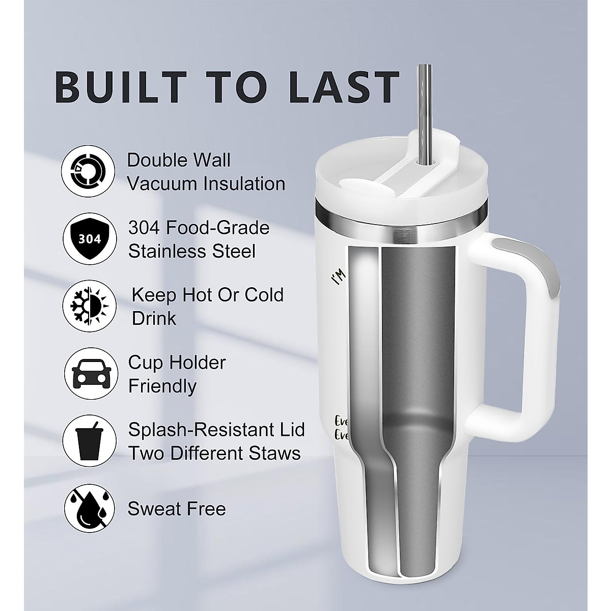 EchoMaven Golden Retriever 40oz Tumbler - Christmas and Birthday Gift for Dog Lovers, Mom, Dad, and Owners - White