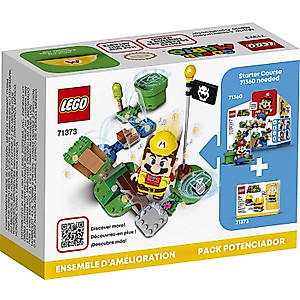 LEGO Super Mario Builder Mario Power-Up Pack 71373 Building Kit, Fun Gift for Kids to Power Up The Mario Figure in The Adventures with Mario Starter Course (71360) Playset (10 Pieces)