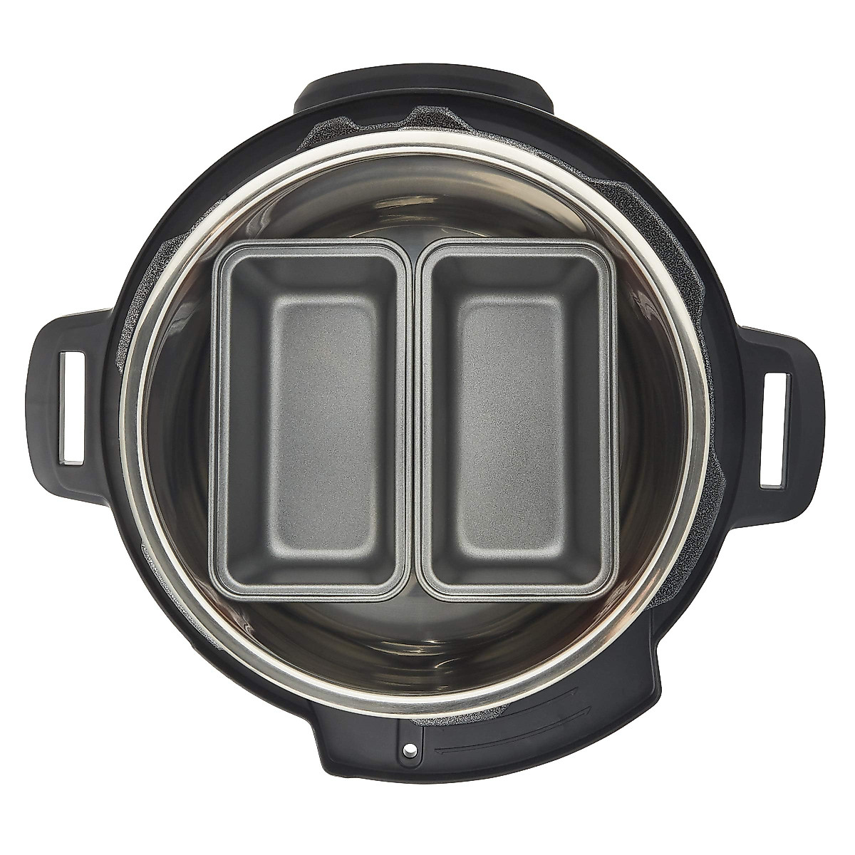 Instant Pot Official Non-Stick Mini Loaf Pans, Set of 2, Versatile for Meatloaf, Lasagna, Desserts, Compatible with 6-Quart and 8-Quart Cookers, Easy Cleanup, Gray