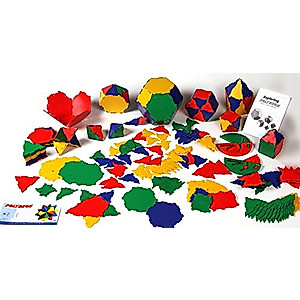 hand2mind Polydron Geometry Shapes (Set of 266 Pieces in 7 Shapes)