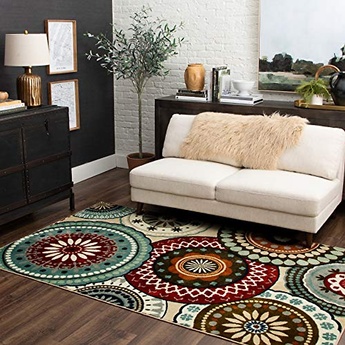 Mohawk Home Suzani Area Rug, 7'6x10', Blue