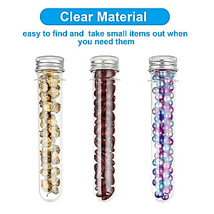 EATHEATY 60 Pack Plastic Test Tubes with Screw Caps, 45ML Clear Bath Salt Tubes Gumball Candy Tubes with Caps, Tube Container Vials for Scientific Experiments, Party Favors, Candy Storage (140x25mm)