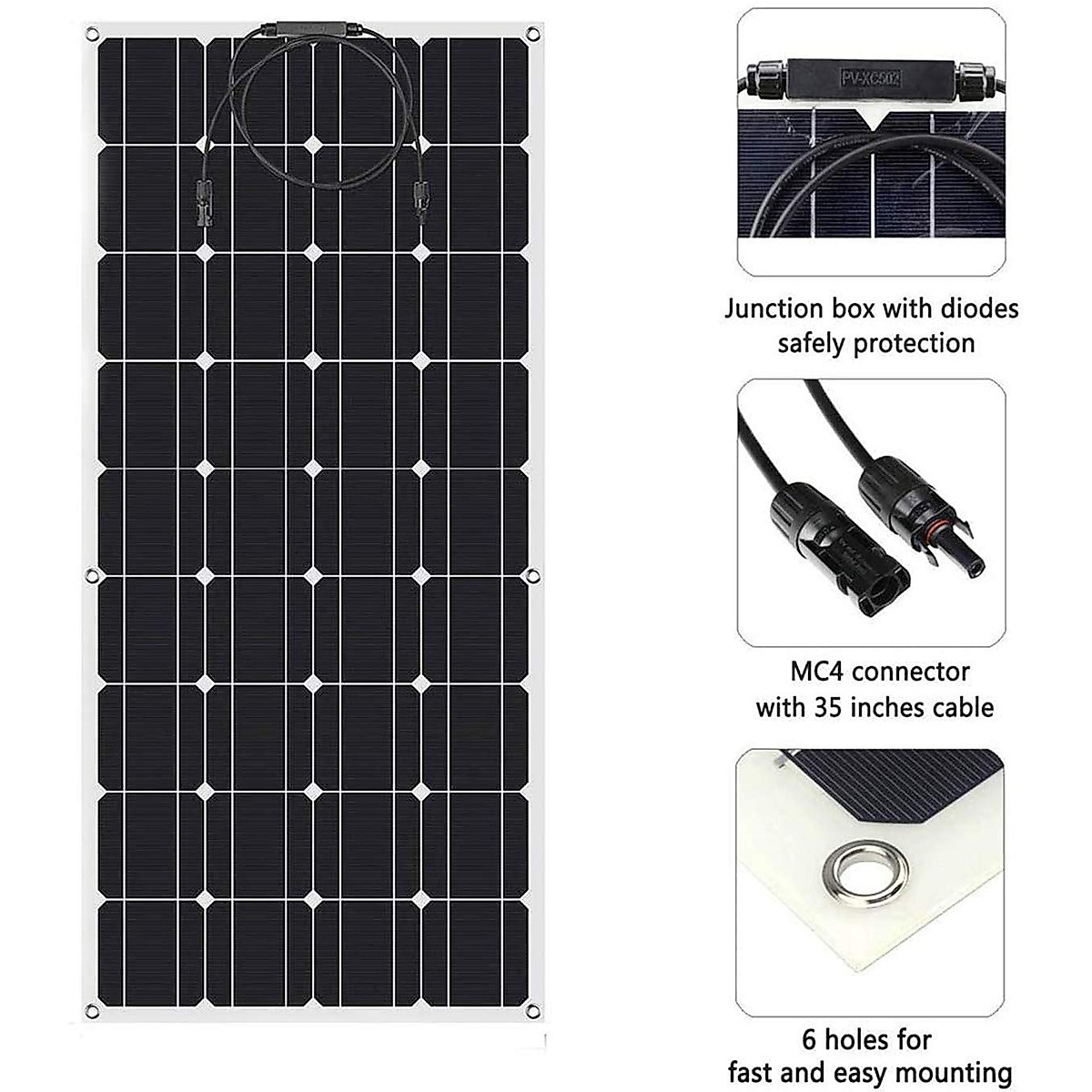 AUECOOR 500W(520W) Solar Wind Power Kit: 120W Mono Flexible Solar Panel + 400W 12V Wind Turbine Generator + Accessories for RV, Boat, Cabin, Trailer, Roofs, Off Grid System, 12V Battery Charging