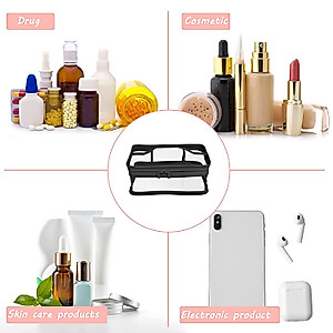 Black Transparent Cosmetic Bag Waterproof Handbag Portable Travel Work Make Up Kit Double Zipper Storage Bag, 2 PCS