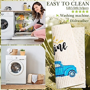 6 Pcs Swedish Kitchen Dishcloths Kitchen Towels, Absorbent Dish Towels, Reusable Sponge Cleaning Dish Cloths Quick Drying Washable Decorative Tea Towels No Odor Bar Hand Towel (Sunflower)