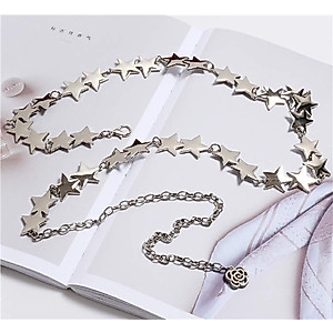 Nanxson Women's Metal Chain Waist Belt Skinny Belt Sweater Jeans Dress Belt (43in,Silver-190)