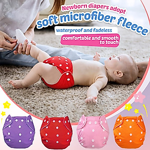 18 Pcs Baby Cloth Diapers Adjustable Reusable One Size Washable Nappy Covers Baby Cloth Pocket for Newborn Toddlers Boys Girls 8-25 Pound (No Inserts)