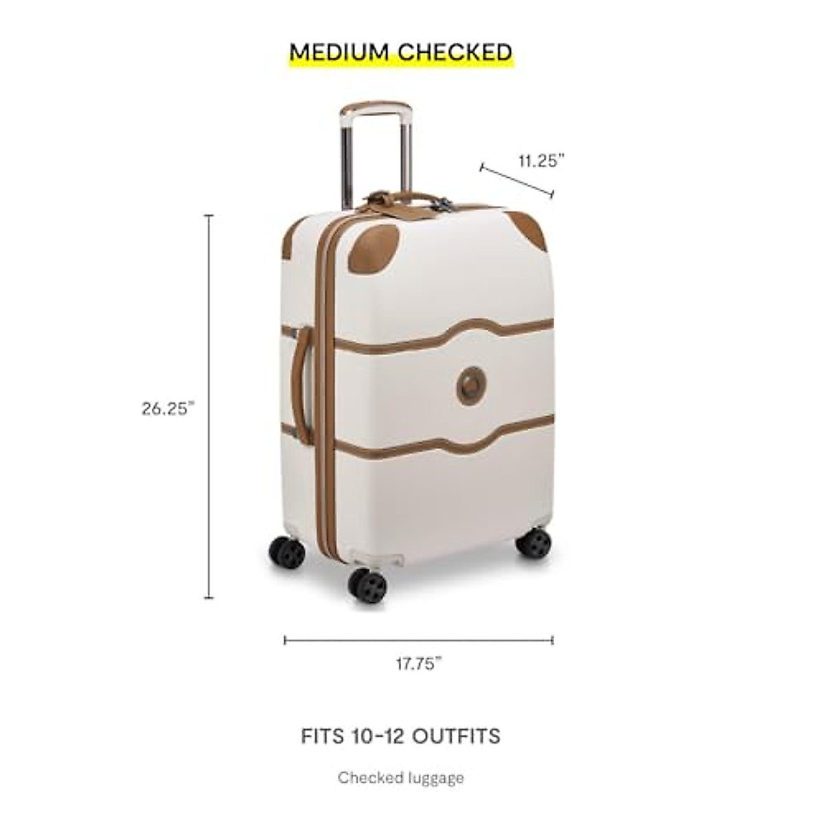 DELSEY PARIS Chatelet Air 2.0 Hardside Luggage with Spinner Wheels, Chocolate Brown, 2 Piece Set, (24/28)