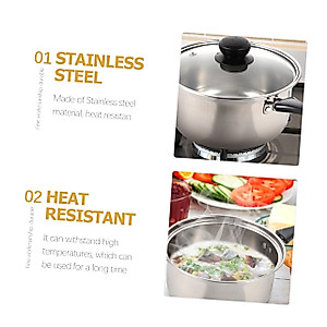 Angoily Single Handle Small Stainless Steel Sauce Pan Single Handle Pot with Lid Single Handle Soup Pot Small Soup Pot Cooking Soup Pot Cooking Saucepan Small Milk Saucepan