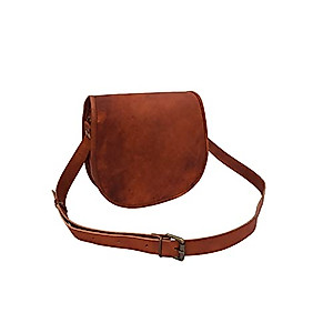 Handmade Full Grain Vintage Leather Crossbody Sling Bag Women/Teen Girls Purse Wallet Satchel Handbag Messenger Bags (Small), Brown