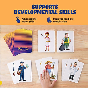 SPARK INNOVATIONS Community Helpers Memory Matching Game, Memory Game with Picture Cards, Children’s Games 4 and Up, Preschool Must Haves, Homeschool Materials