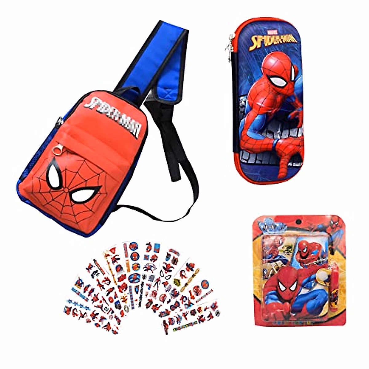 Nulwusk Kids School Backpack For Boys Girls, Bundle with 16" Inch School Backpack with Crossbody Backpack, Stickers, pencil case, Notebook