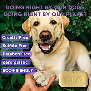 Kelebs Dog Shampoo | Allergies and itching | Dog Shampoo for Sensitive Skin | Puppy Shampoo | All Natural Dog Soap Bar with Lavender Oil & Oatmeal | for Smelly Dogs, Zero Plastic Vegan 3PCS